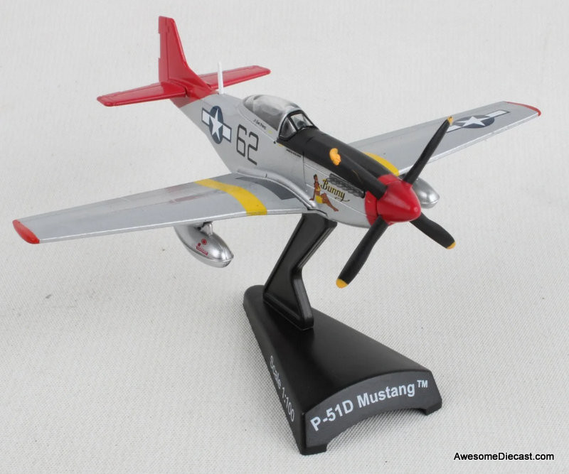 North American P-51D Mustang: Bunny Red Tail 1:100 Diecast Model Plane ...