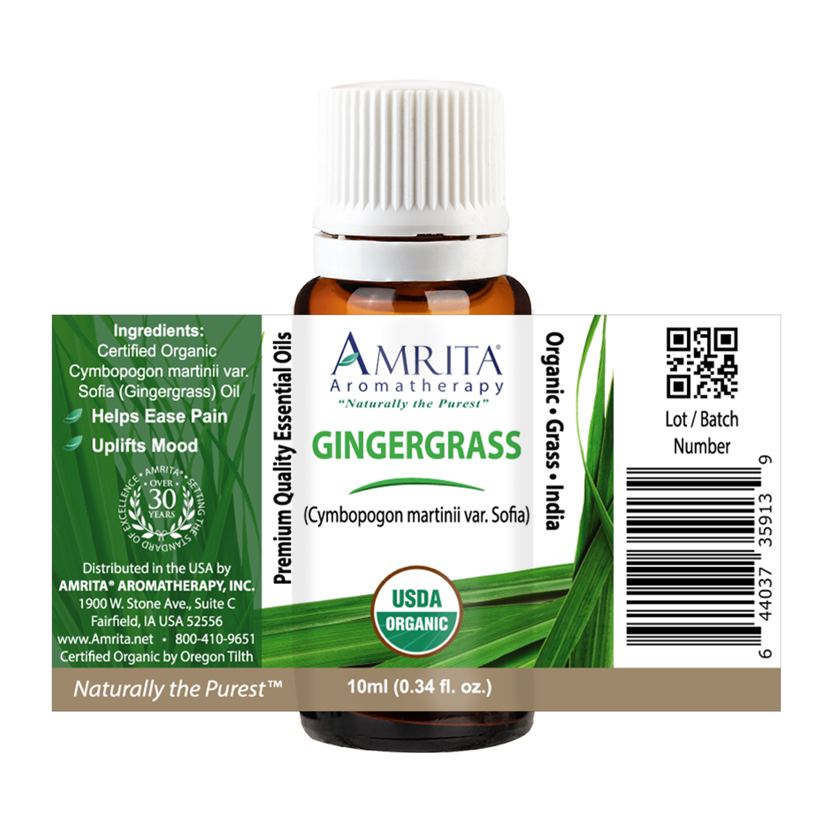 Gingergrass Organic Essential Oil | Amrita Aromatherapy