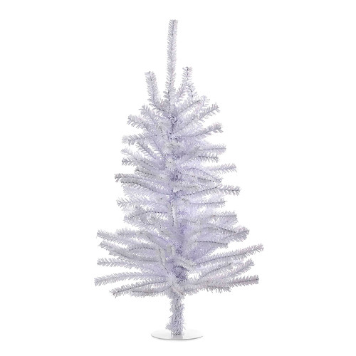 18 Inch MINI White Shiny UNLIT Christmas Tree - OutdoorWood