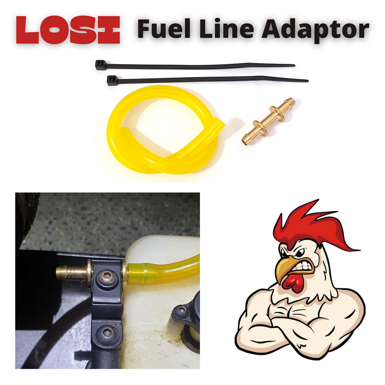 RTE Super Flow LOSI Fuel Line Adaptor - Rooster Tail Engines