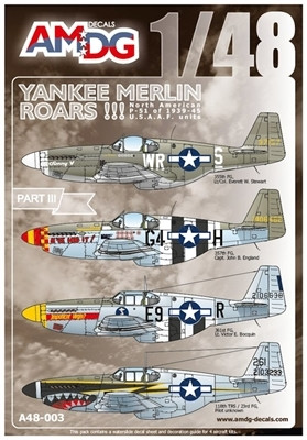 MDDA48-003 - AMDG Decals 1/48 Yankee Merlin Roars part III - Decal sheet