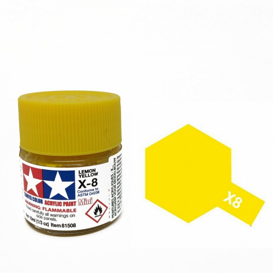 TAMX8 - Tamiya - Gloss Lemon Yellow Acrylic - 10mL Bottle
