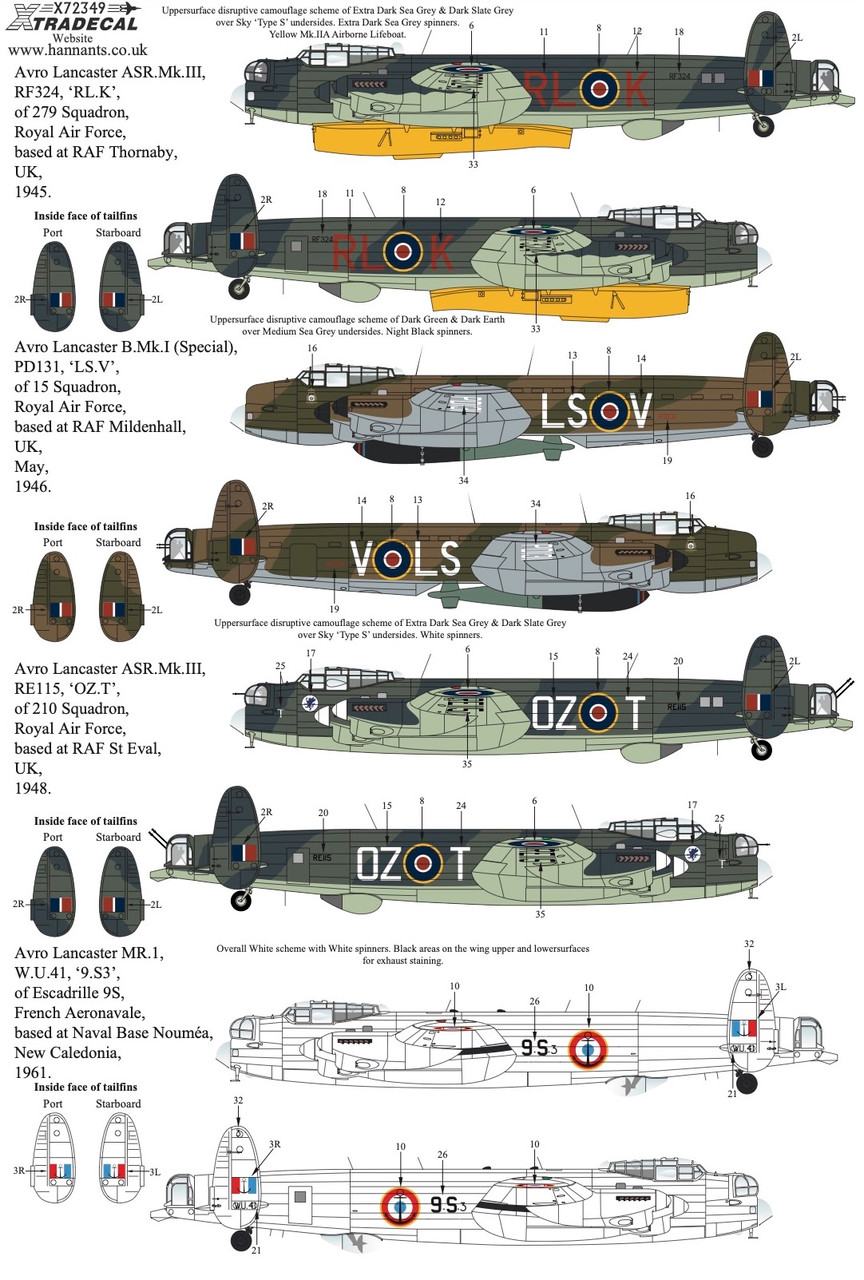 Xtradecal 1/72 Post War Avro Lancaster Part 2 - Wheels and Wings Hobbies