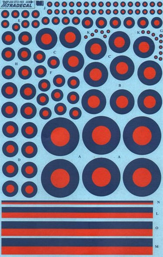 EXD72165 - ExtraDecal 1/72 RAF Roundels Post-War Red/Blue Tac