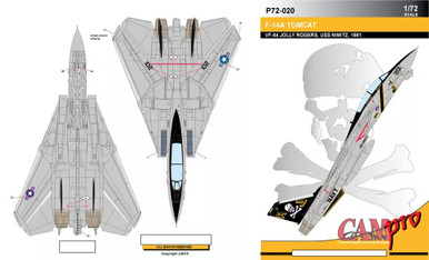 CPD72020 - CAM Pro Decals 1/72 F-14A Tomcat, Jolly Rogers 1981