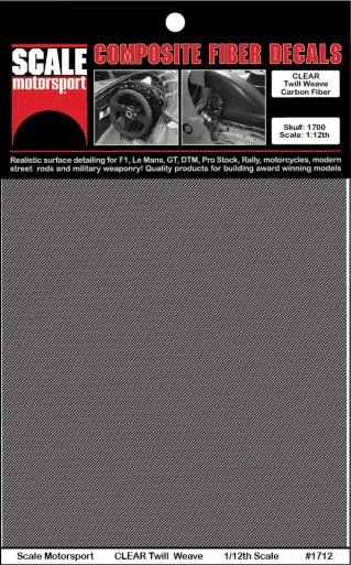 SMS1724 - Scale Motorsport 1/24 Clear Carbon Fibre Weave Decal