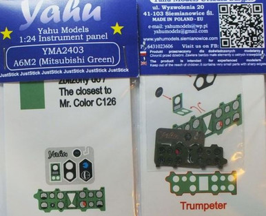 YAHA24003 - Yahu Models 1/24 A6M2 Mitsubishi Green Instrument Panel