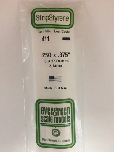EVE411 - Evergreen Scale Models .250x.375 Strips"