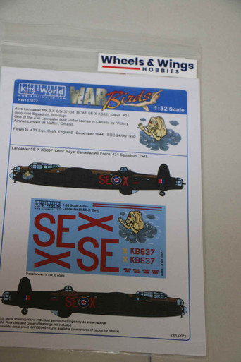 KWMKW132072 - Kits World Decals 1/32 Avro Lancaster KW132072 - Wheels ...