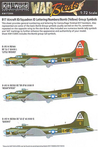 KWMKW172006 - Warbirds Decals/Kits-World Decals KW172006 1/72 B17 ...