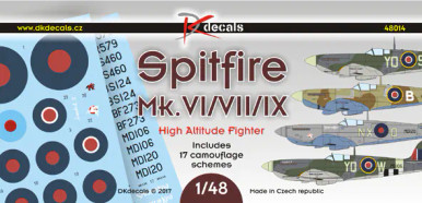48014 - DK Decals 1/48 Spitfire Mk.VI/VII/IX High Altitude