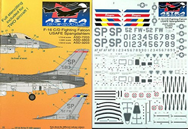 ASD3203 - Astra Decals 1/32 F-16 C/D Fighting Falcon USAFE Spangdahlem