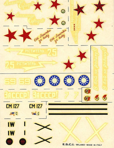 014 ESCI DECALS 1/72 Ilyushin Il-2 Shturmovik & Polikarpov I-16