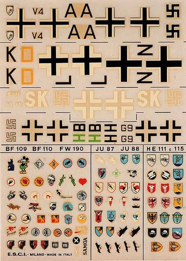 027 ESCI DECALS 1/72 Germany Heinkel HE 177 - Heinkel HE 219