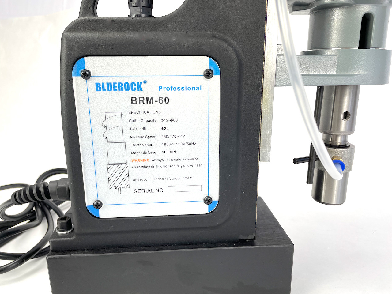 BLUEROCK BRM-60A-B Magnetic Drill Press - 2-Speed Reversible Typhoon ...