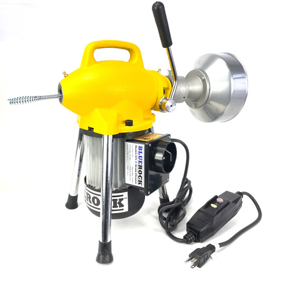 BLUEROCK Model S75 Sectional Pipe Drain Cleaning Snake Machine Kit with ...