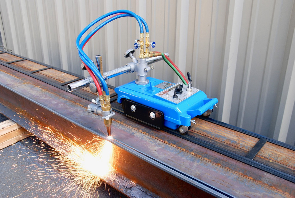 BLUEROCK CG-211C Motorized Magnetic Pipe Cutting Beveling Machine Gas ...