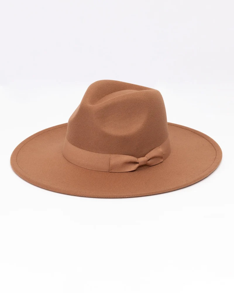 Colleen Ribbon Fedora - Tan