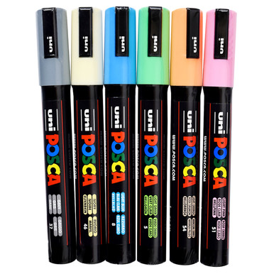 Posca Paint Marker, Medium, PC-5M Pale Colors - John Neal Books