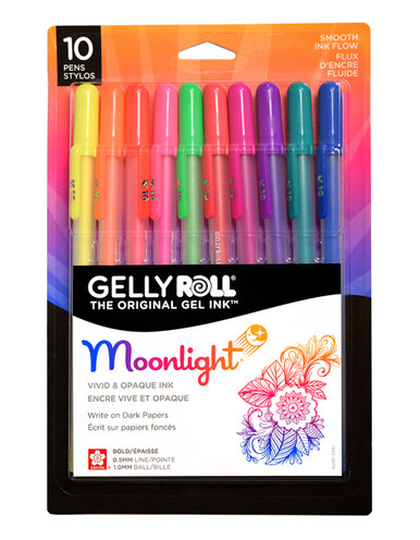 Gelly Roll Moonlight 10 Bold Tip, Set of 10 Bright Colors