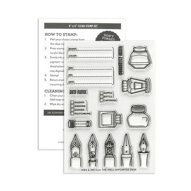 Clear Stamp Set, Nibs & Ink - 4 x 6