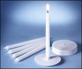 Devotional 24's, Candle with Paper Bobeches, Size 5-1/4" x 17/32 ...