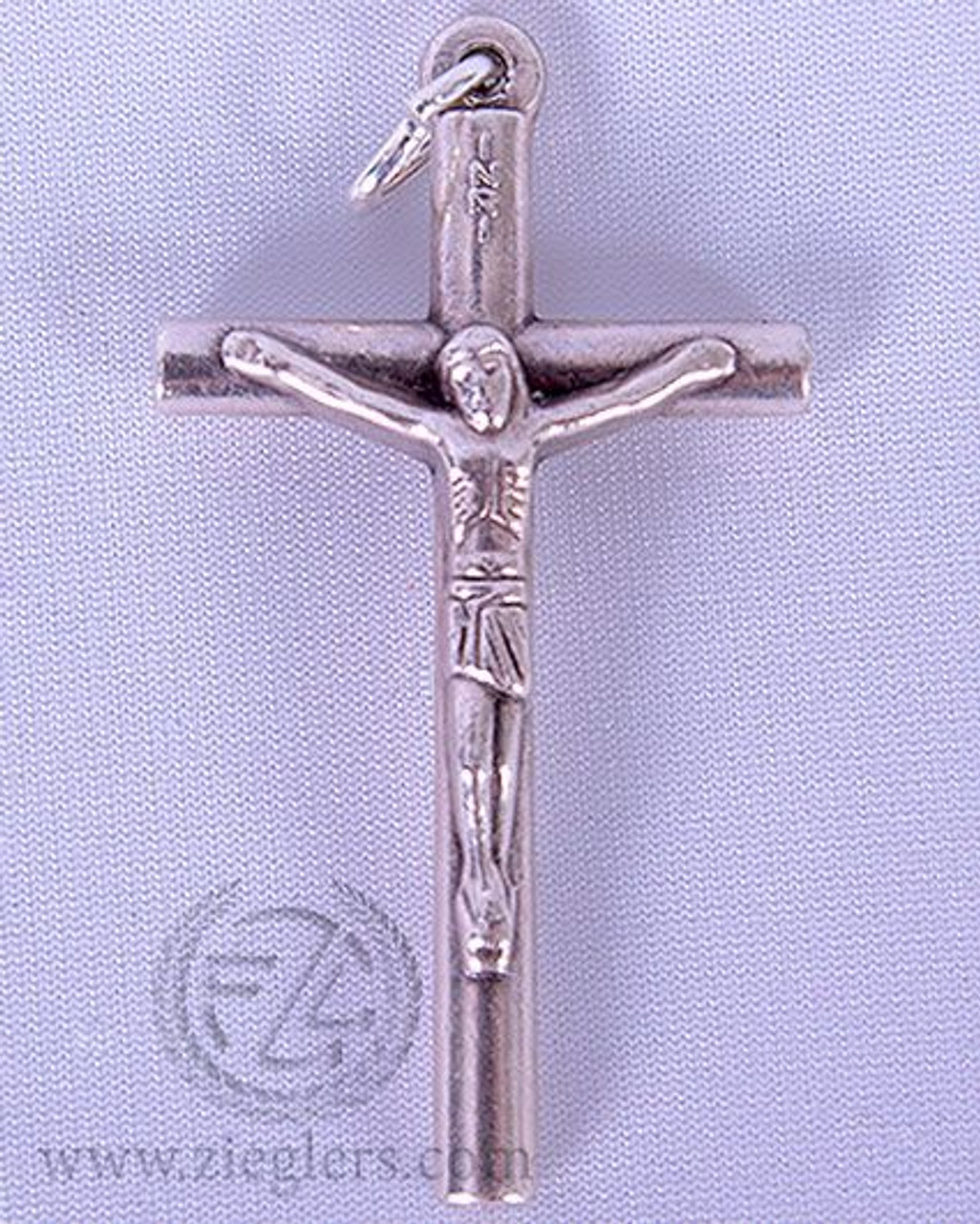 Crucifix | Pendant Only | Simple Cross | 1-1/4" | Silver Oxidized Metal ...