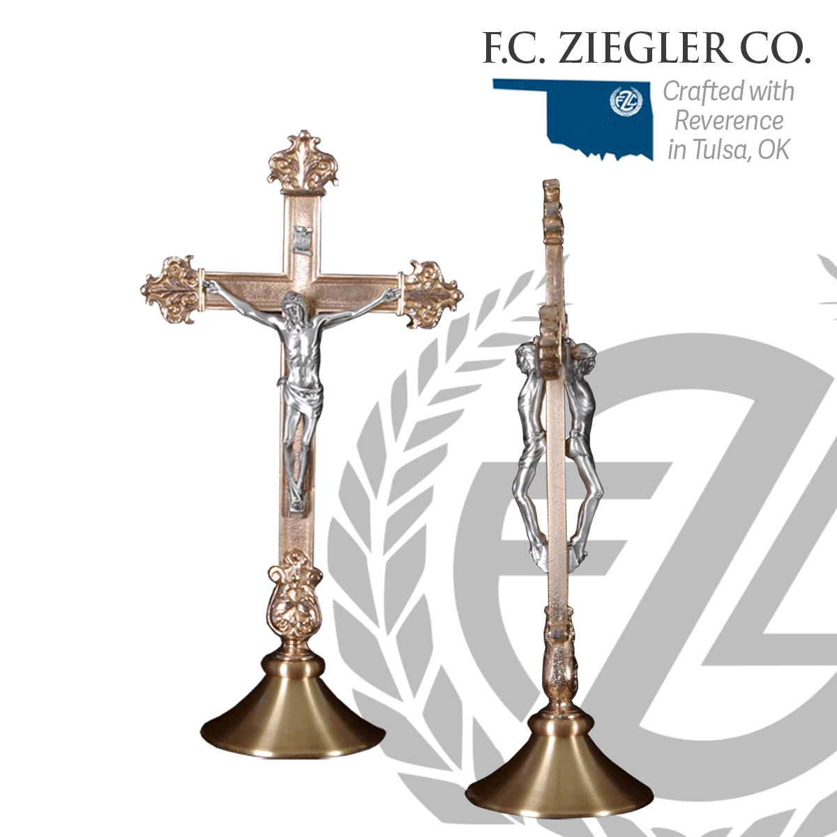 Ornate Double-Sided Altar Crucifix – 19"