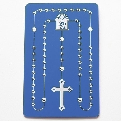 Rosary Card | Wallet Size | Blue with Rosary Pattern | 3-1/2" x 2 ...