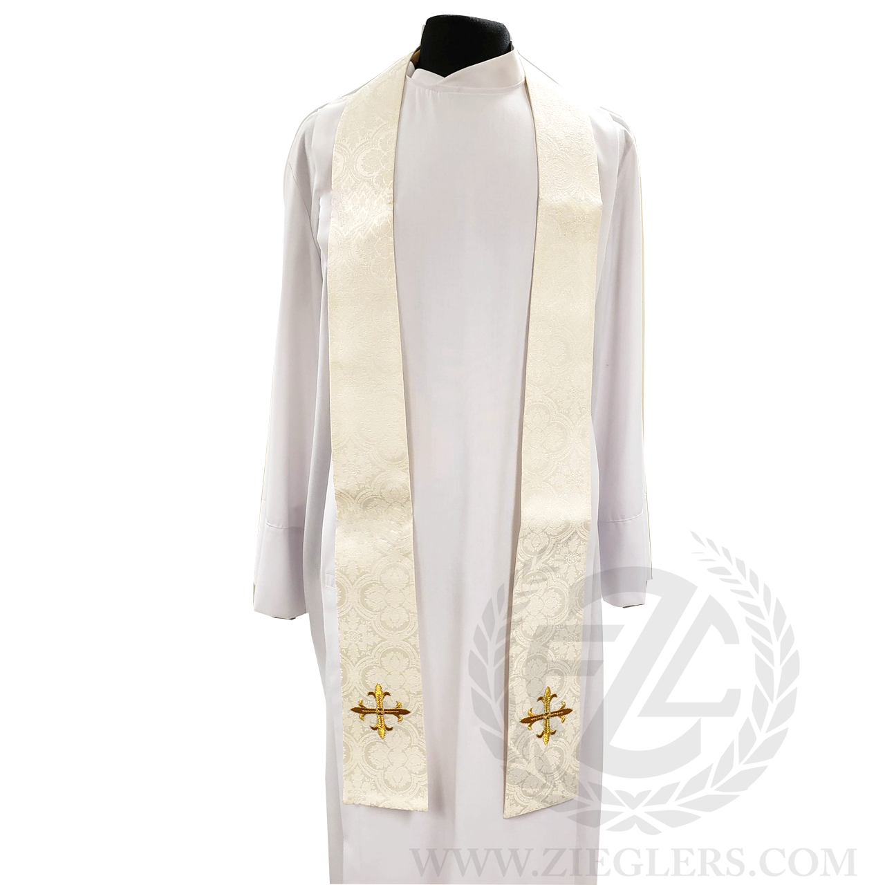 Priest's Stole With Gold Cross, 88", Embroidered, 4 Liturgical Colors ...