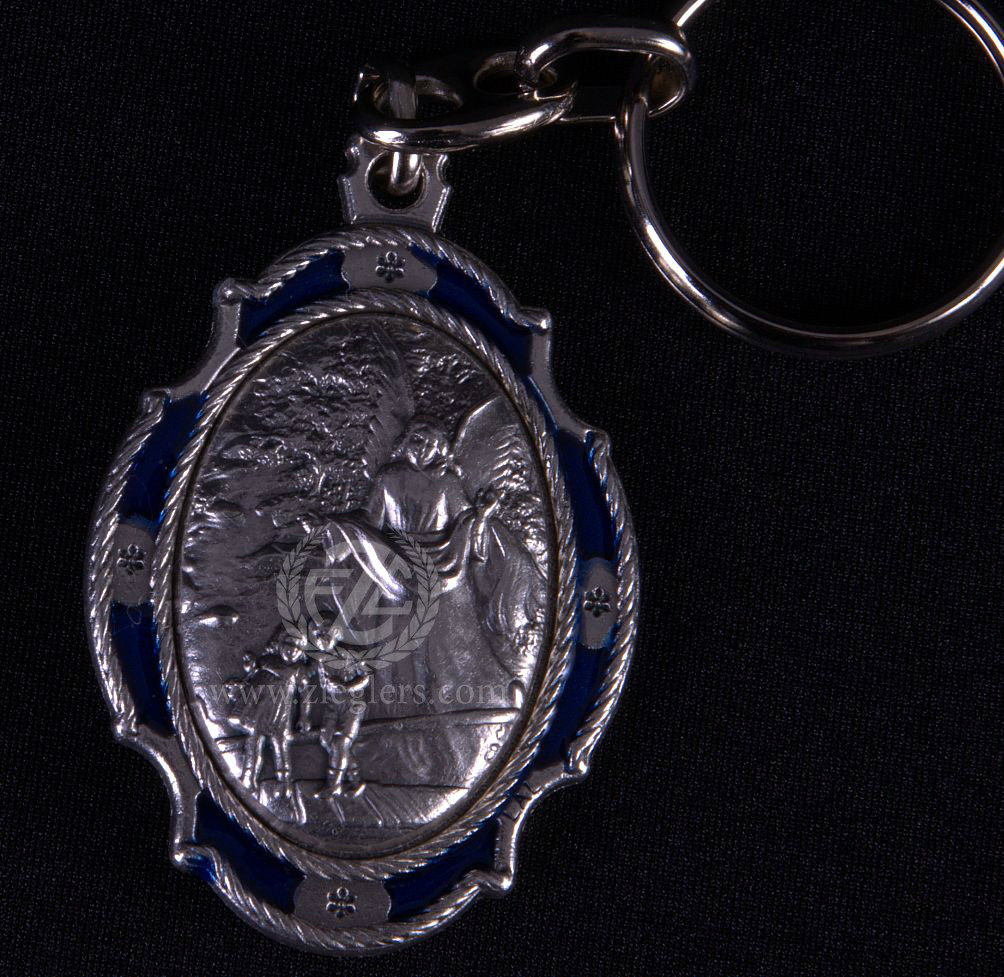 Saint Christopher & Guardian Angel Key Ring, Metal, Italy, 2 ...