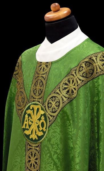 Gothic Chasuble | Alpha Omega Damask | Polish | 2313 - F.C. Ziegler Company