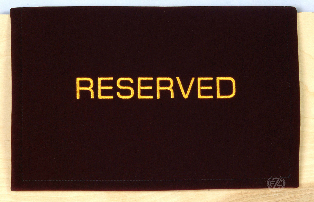 Reserved Pew Sign | Maroon Velvet | Drape Design | RURC6 - F.C. Ziegler ...