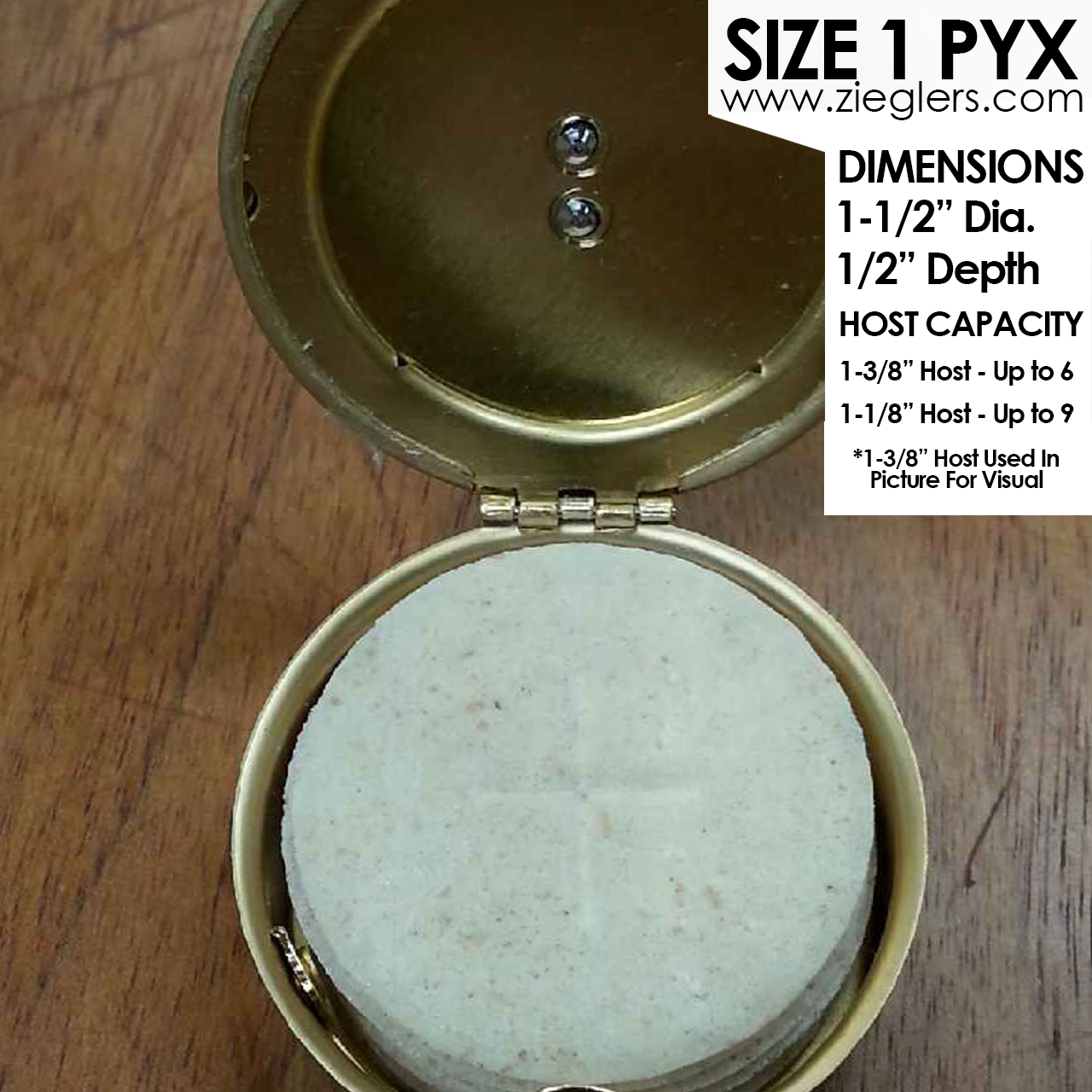 Brass Pyx | Red Chi Rho Emblem | 1-1/2" Diam | Made In USA - F.C ...
