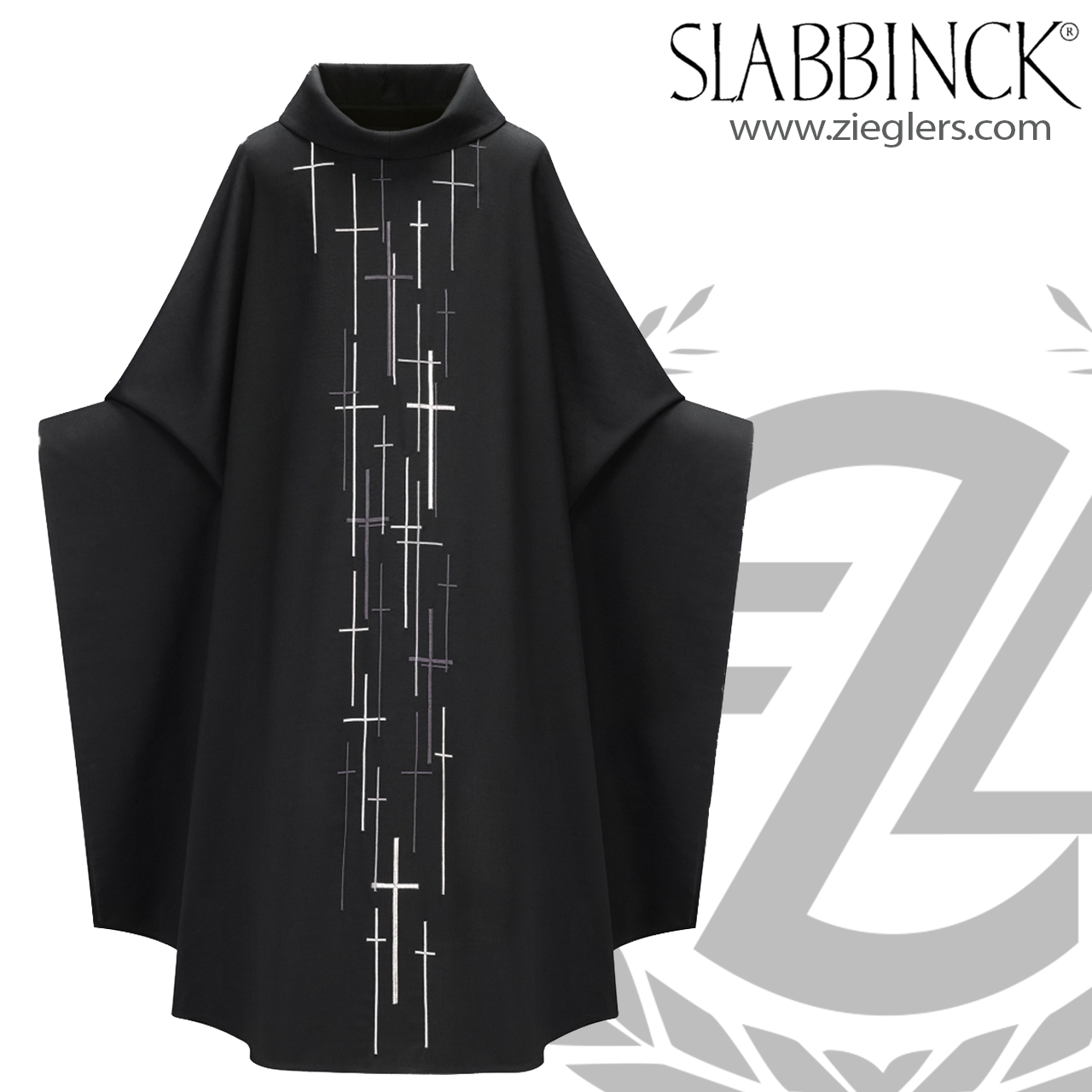 Monastic Chasuble, Embroidered Cross, Roll Collar, 5 Colors, Slabbinck ...