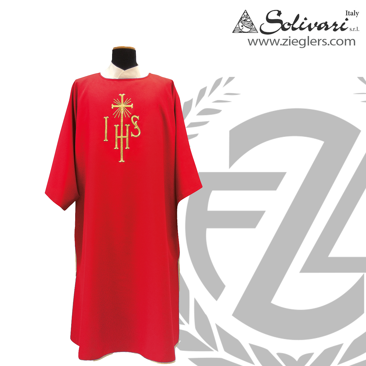 Dalmatic, Gold IHS Cross, 5 Colors, Polyester, Italy, Solivari, 220D ...