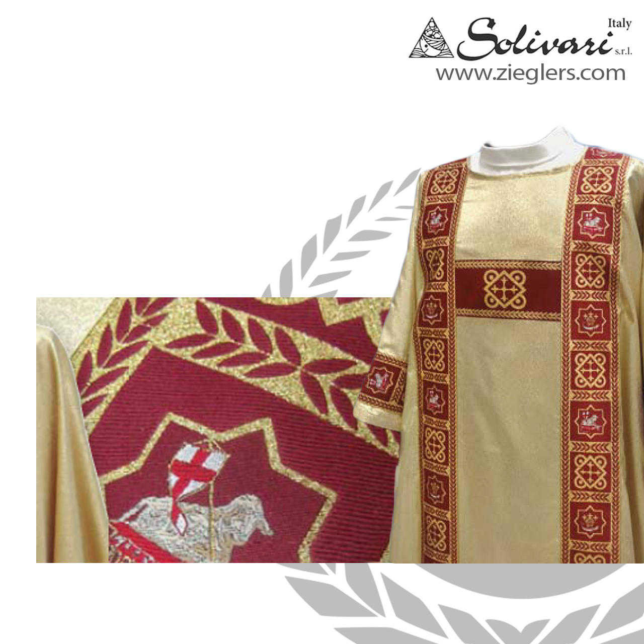 Dalmatic | Red Brocade Band Yoke | Gold Lamé | Italy | Solivari | 485D ...