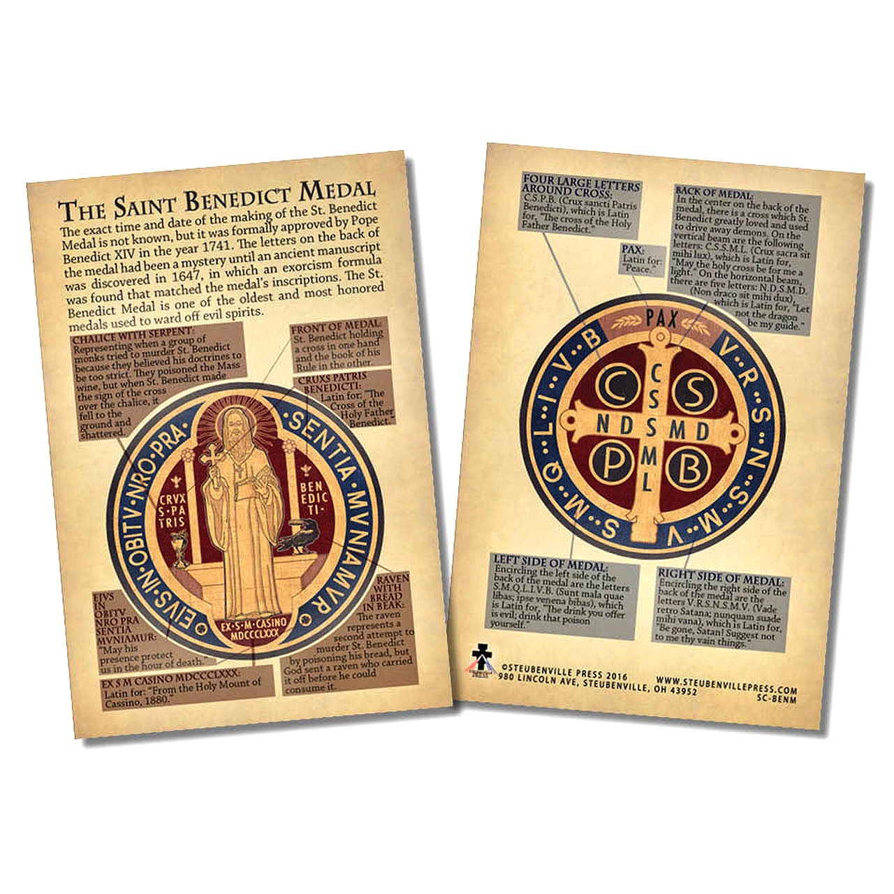 Saint Benedict Medal | Faith Explained Card | 4" x 6" | SCBBENM - F.C ...