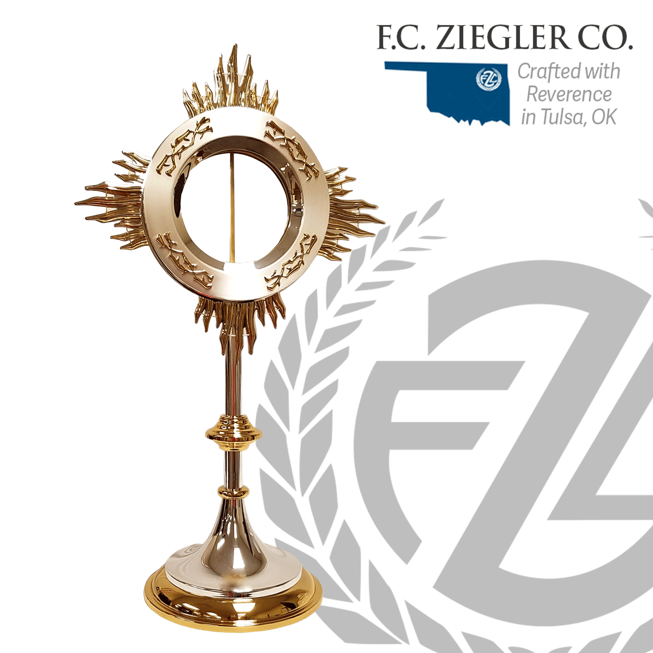 Rays Ostensorium | 24k Gold & Silver Finish | 25” Tall