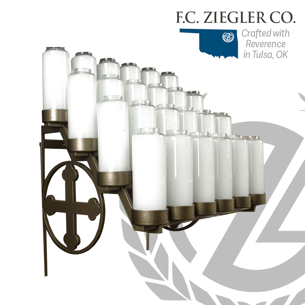Ziegler Wall Votive Stand | 28 Bottle Lights | 3 Finishes