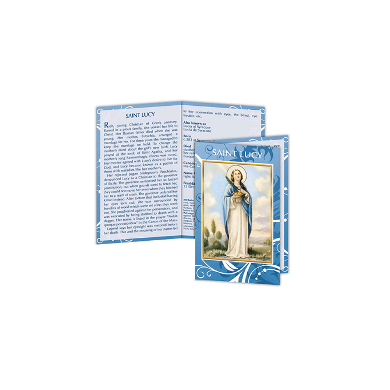Mini Lives of the Saints – St. Lucy Foldable Biography & Prayer Card