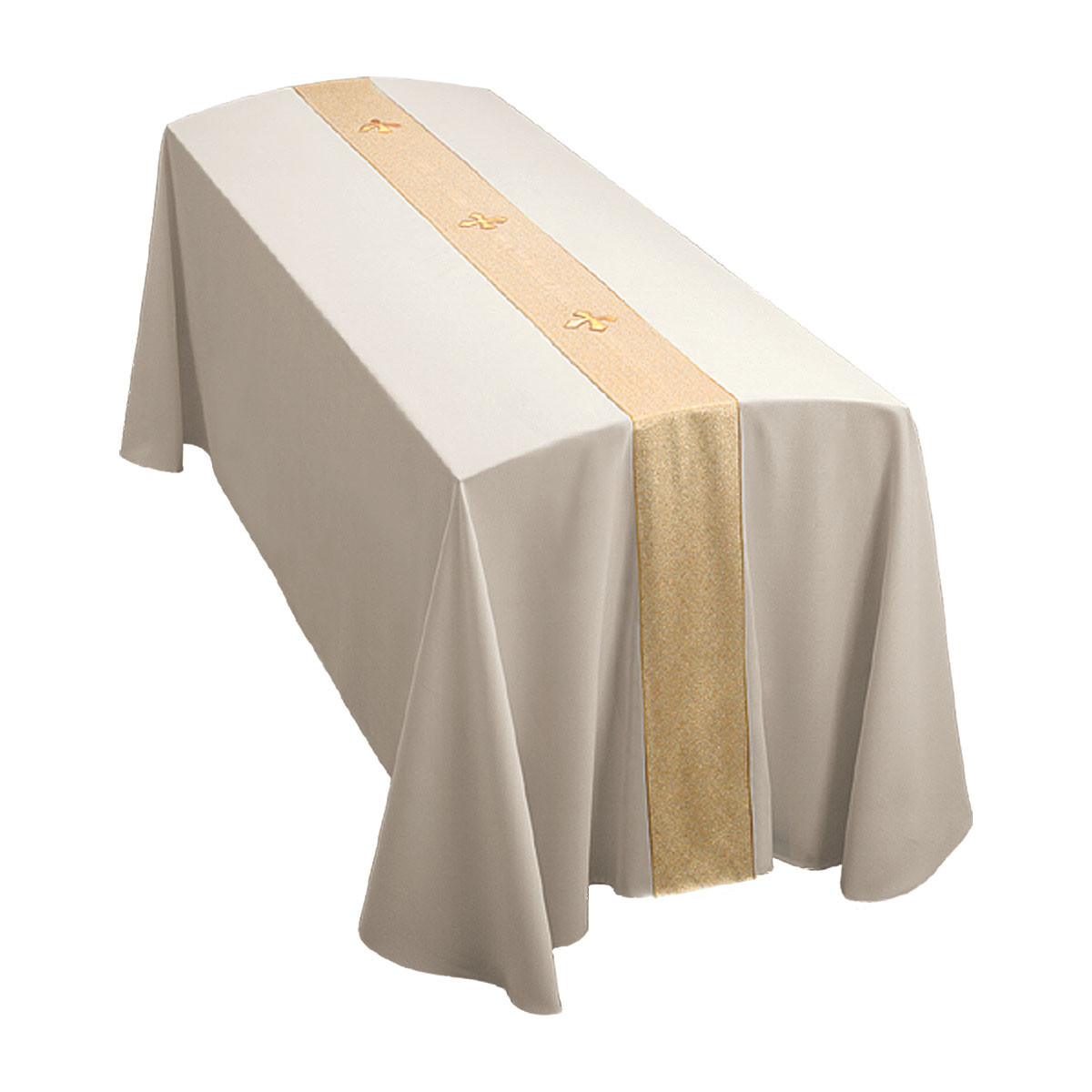 White Funeral Pall with Gold Orphrey and Latin Crosses – Handcrafted in ...
