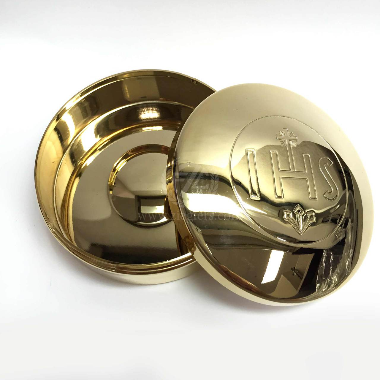 IHS Pyx | 24K Gold Plate Finish | 1"H x 3"D | Hinge-Free Removable Lid ...