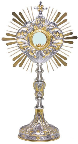 Ostensoria Style 505 Silver and Brass Size 27" x 15" - F.C. Ziegler Company