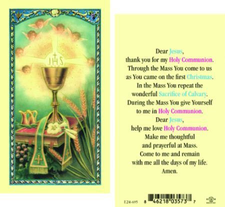 First Holy Communion Prayer Card Prayer For A Child's First Communion