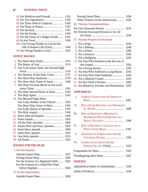 Roman Missal Chapel Edition | Third Edition | USCCB Approved