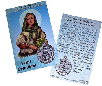 Prayer Card with Medal | St Dymphna | Patron Saint of Alzheimer and Dementia - F.C. Ziegler Company