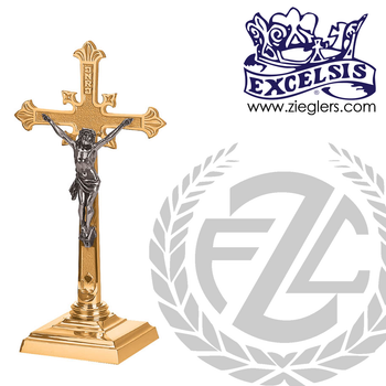 Altar Crucifix, 3 Sizes, Brass or Bronze, Square Base, Budded Cross ...