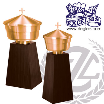 Freestanding Baptismal Font | 36" | 2 Bowl Sizes | Bronze | Walnut Base ...