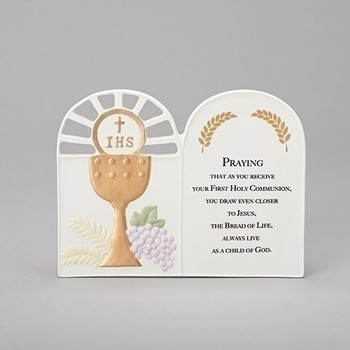 First Communion Wall Plaque, Blessed Sacrament, Double Panel, 6-3/4 ...